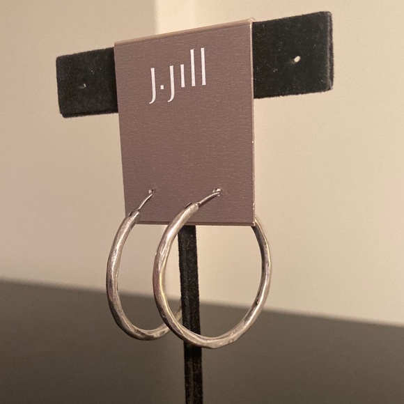 J. Jill | Jewelry | J Jill Textured Silver Hoop Earrings | Poshmark